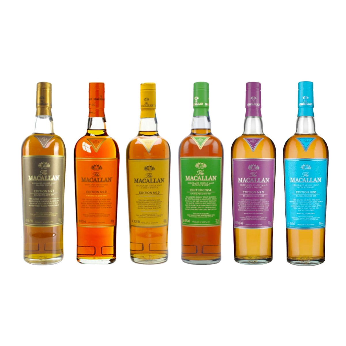 Macallan Edition No 1-6 Assortment Set Single Malt Scotch Whisky Set ...